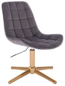 LuxuryForm Židle PARIS VELUR na zlatém kříži - šedá