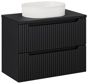 Comad Koupelnová skříňka s deskovým umyvadlem SET-NOB B BLACK 80 černá mat