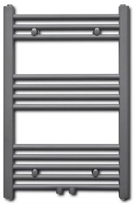 Žebříkový radiátor na ručníky - rovný - ústřední topení - šedý | 500x764 mm
