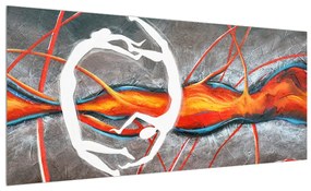 Abstraktní obraz - malba tanečníků (100x40 cm)