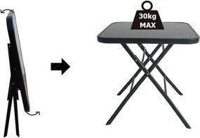 Skládací zahradní stůl Balcony 70x70 cm, černý