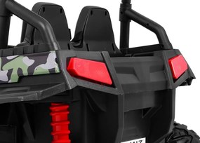 Ramiz Terénní bugina pro děti maskáčová + pohon 4x4 + dálkové ovládání + nosič zavazadel + rádio MP3 + LED