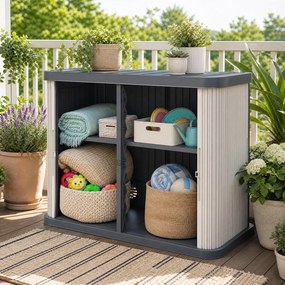 Outsunny Zahradní úložný box 480 l s posuvnými dveřmi