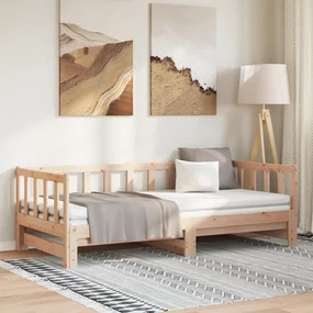 Výsuvná Postel 2X (80 X 200) Cm Masivní Borové Dřevo
