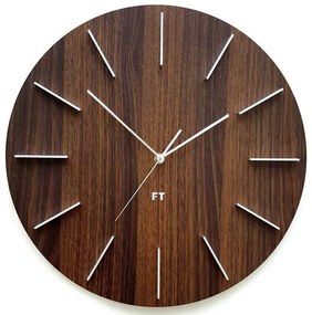 Designové nástěnné hodiny future time ft2010we round dark natural brown 40cm