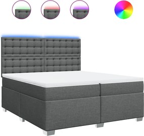 Box spring postel s matrací tmavě šedá 200x200 cm textil 3292910