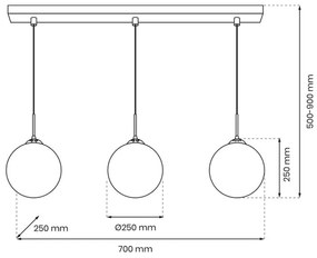 Lustr na lanku REFLEX 3xE14/40W/230V