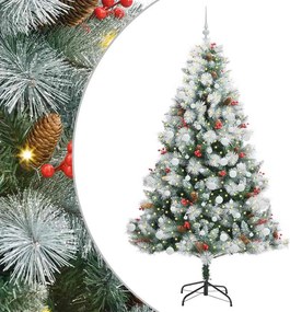 Umělý vánoční stromeček Zelená a bílá 210 cm PVC, kov a plast 3395191
