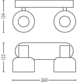 Philips - Bodové svítidlo SLEET 2xE14/25W/230V
