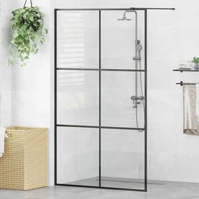 Zástěna do průchozí sprchy čiré ESG sklo 115 x 195 cm černá 151026