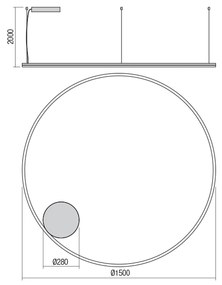 Redo 01-1719 závěsné LED stmívatelné svítidlo Orbit bronz, 110W, 3000K, ø150cm