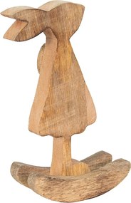 Dřevěná dekorace králíčí dívka v šatičkách M - 14*7*25 cm