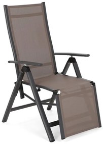 Zahradní polohovací křeslo hliník / textilen