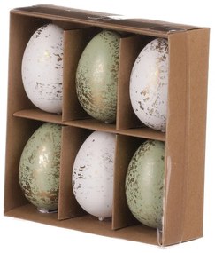 Velikonoční vajíčka zelená a bílá 6cm- 6ks
