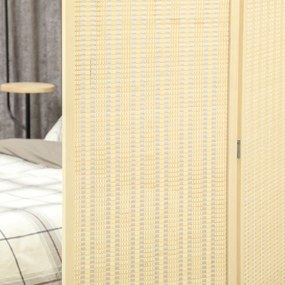 HOMCOM Interiérový dřevěný paravan 3 panely 135 x 180 cm Skladný rozdělovací separator pro obývací pokoj a ložnici, přírodní dřevo