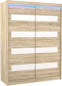 ADRK Furniture Posuvná skříň s lacobelem a LED osvětlením MARTINEZ 150 SW-MAR-S+WL-150+L-V134