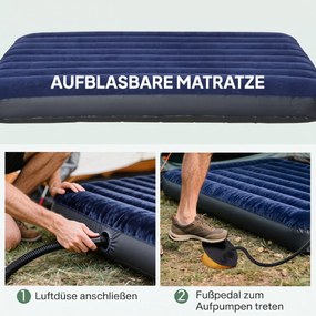 Campingzelt-Set für 2 Personen mit Feldbett und Luftmatratze Grün