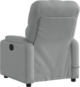 Masážní křeslo s polohovacím mechanismem, světle šedé, látkové 3206064