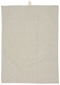 IB LAURSEN Bavlněná utěrka Asger Natural/Dusty Blue Stripes 50 x 70 cm, béžová barva, textil
