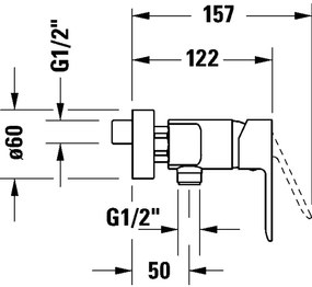 Duravit DC4230001010 - Nástěnná bidetová baterie D-CODE lesklý chrom