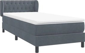 Box spring postel s matrací tmavě šedá 80x220 cm samet 3317800