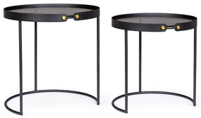Set dvou konferenčních stolků zeyna ø43 a ø48.5 cm černý MUZZA
