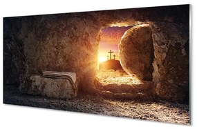 Obraz na skle Cave kříží slunce 100x50 cm