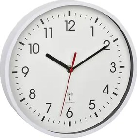 TFA 60.3550.02 bílá / Nástěnné hodiny / DCF signál / sklo / O 245 mm