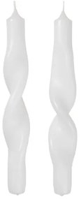 Broste, Sada kroucených svíček Twist, 2ks, v.23 cm | bílá 40910011
