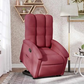 Zvedací polohovací křeslo vínové textil 3204095