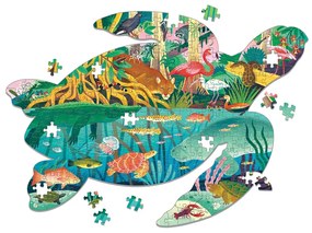 Mudpuppy Puzzle Mokřady ve tvaru želvy 300 dílků