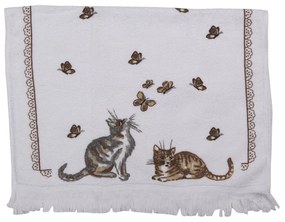 Kuchyňský froté ručník s kočkou a motýlem 40*66 cm