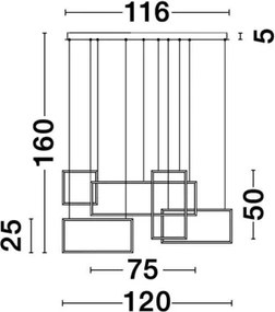 Závěsné LED svítidlo NOVA LUCE CORNICE 91W 3000K 9142765 stmívatelné Triac