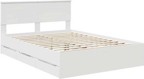Rám postele se zásuvkou Bílá 140 x 190 cm Inženýrské dřevo 3407977