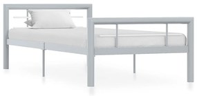 Rám postele šedobílý kov 90 x 200 cm