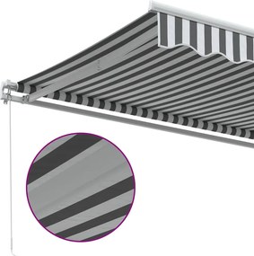 Ručně zatahovací markýza antracitová a bílá 350 x 250 cm 3216036