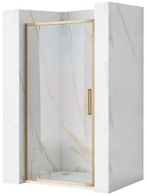 Rea Rapid Swing, 1-křídlé sprchové dveře 900x1950 mm, 6mm čiré sklo, zlatý matný profil, REA-K2502