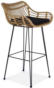 Barová židle- H105- Přírodní / Černá
