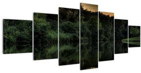 Obraz jezera u lesa (210x100 cm)