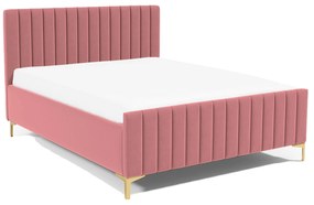 Eka Čalouněná postel SUTRA+ 120x200 cm Barva látky Trinity: (2323) Tmavá růžová, Úložný prostor: S dřevěným rámem úložného prostoru