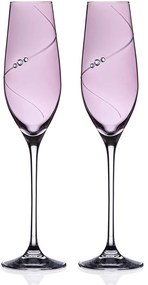 Diamante skleničky na šampaňské Silhouette City Pink s kamínky Swarovski 210 ml 2KS