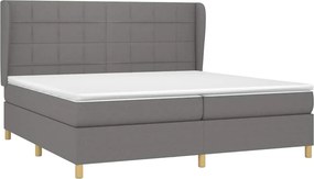 Box spring postel s matrací tmavě šedá 200x200 cm textil 3128550