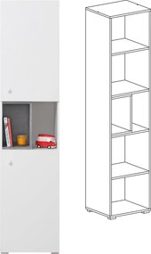 Regál SIGMA SI 5 L/P | policový | 45 cm | UNI provedení | bílá/beton