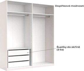Skříň 4dv bez zrcadel, série N bílá Family