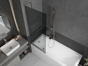 Mexen Next, vanová zástěna 1-křídlová 70 x 150 cm, fixní křídlo, 6 mm šedé sklo, chromový profil, 895-070-000-00-40-01