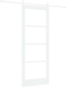 Posuvné dveře 83 x 211 cm Masivní borové dřevo a sklo Bílá 3332420