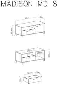 Meblar Obývací sestava Madison B Barva: -dub piškotový / bílá lux