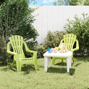 vidaXL Zahradní židle 2 ks pro děti 37x34x44 cm PP vzhled dřeva [364738] Barva: Zelená