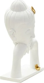 Dekorace na stůl Buddha B 21 cm bílá/zlatá