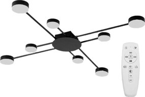 Toolight - LED stropní svítidlo 8-ramenné 8x40W APP210-3CPR + dálkové ovládání, černá, OSW-08465